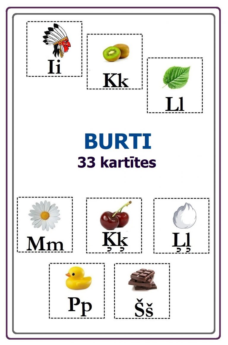 BURTU KARTĪTES AR ATTĒLIEM - Mācību materiāli