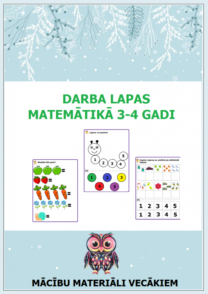 Darba lapas matemātikā 3-4 gadi - Mācību materiāli