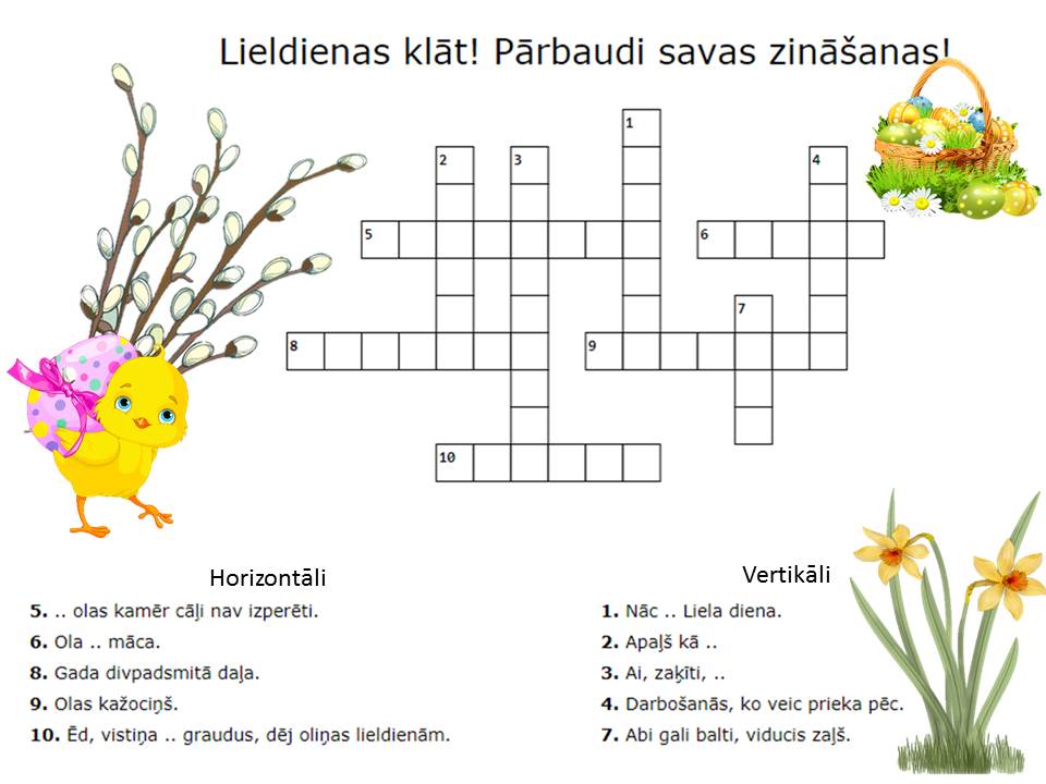 Lieldienu tradīcijas un krustvārdu mīkla. 2.klasei - Mācību materiāli