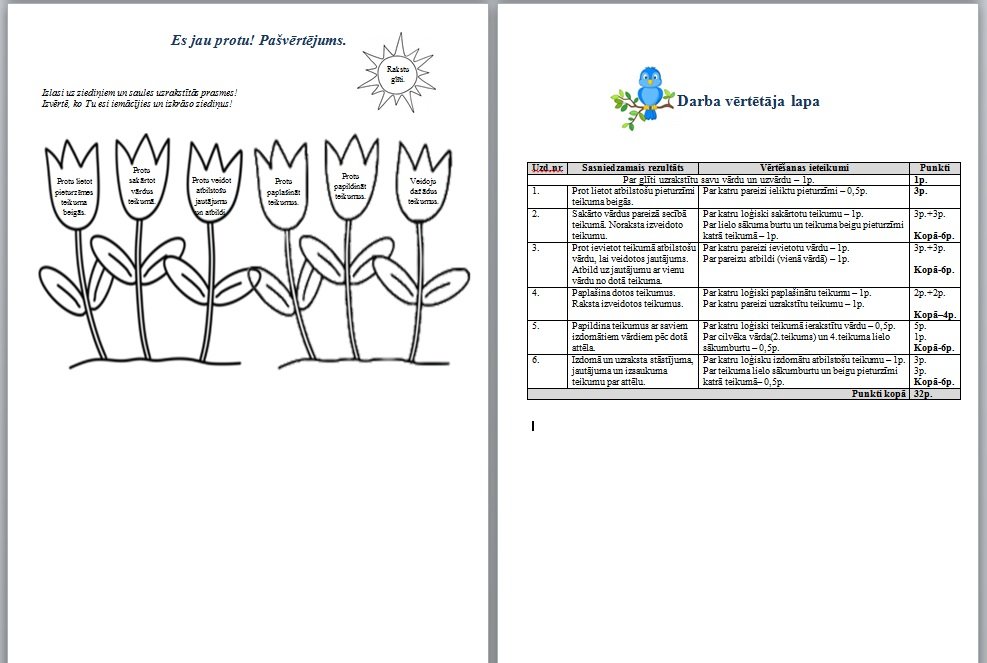 PD 1.klasei "Teikums,tā veidošana"+ PDF, tiešsaistes stundai - Mācību ...