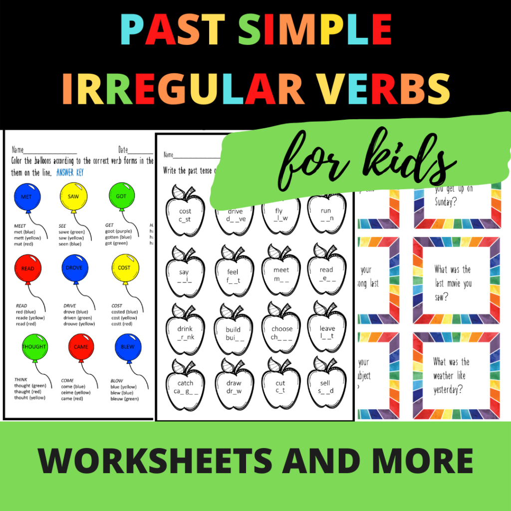 PAST SIMPLE Irregular Verbs for Kids - Mācību materiāli