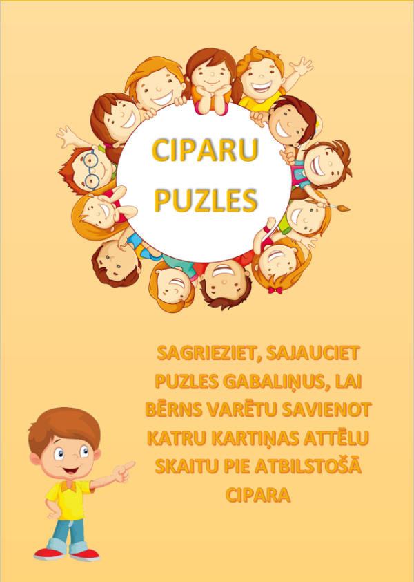 Ciparu puzles no 1-10 - Mācību materiāli