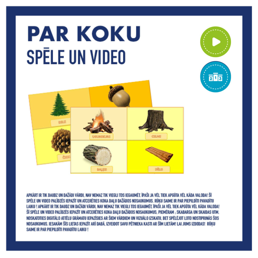 Spēle un video "PAR KOKIEM" - koks - Mācību materiāli