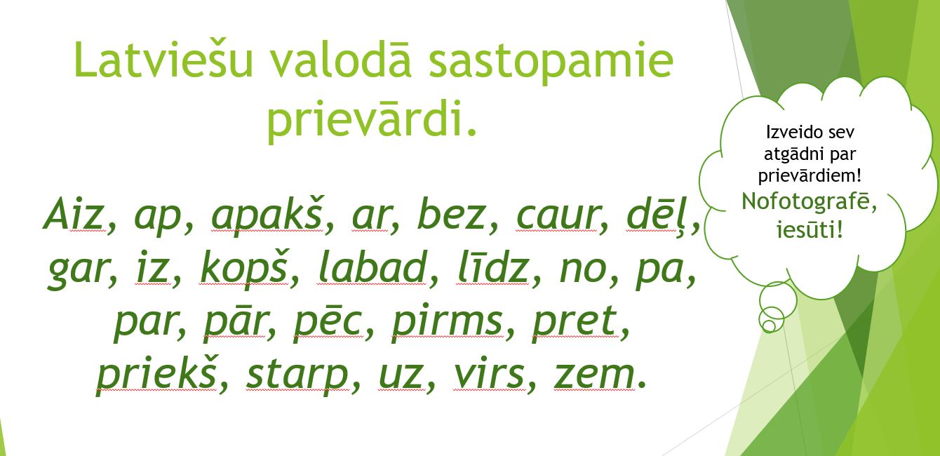 Prezentācija- prievārdi 4.kl - Mācību materiāli