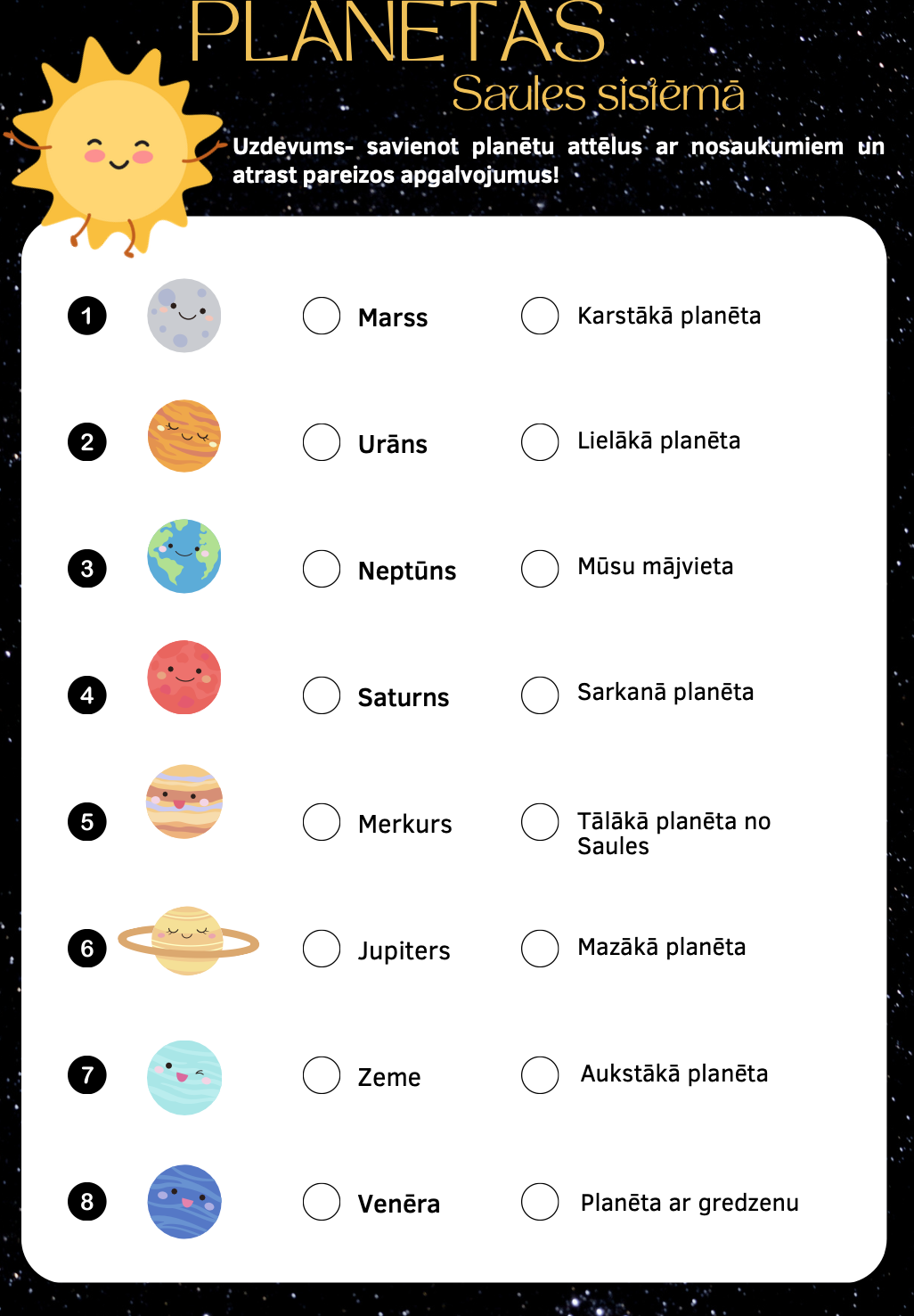Saules sistēmas planētas - Mācību materiāli