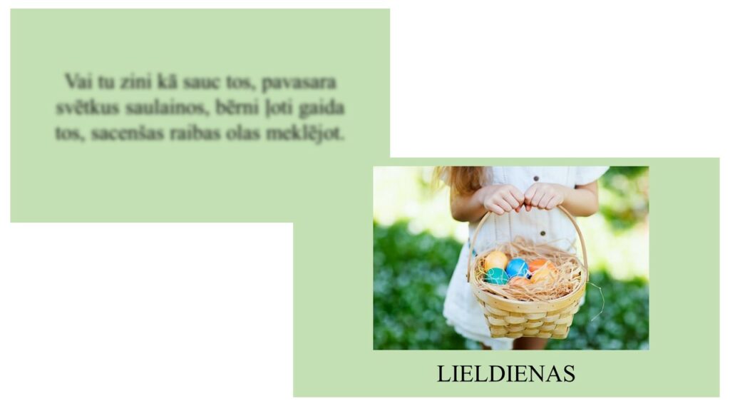 Aprakstošās mīklas - LIELDIENAS - Mācību materiāli