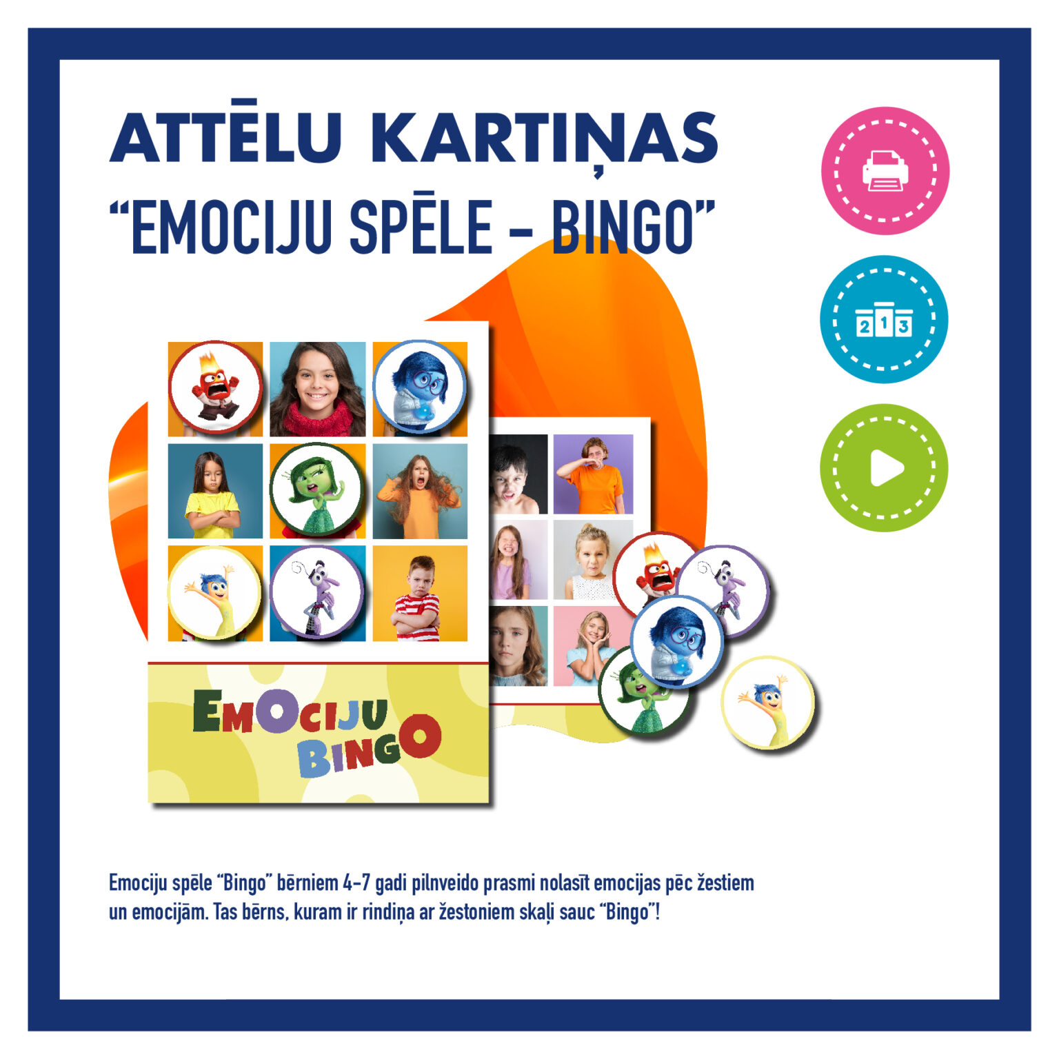 Emocijas “BINGO” - cilvēks, uzvedība - Mācību materiāli