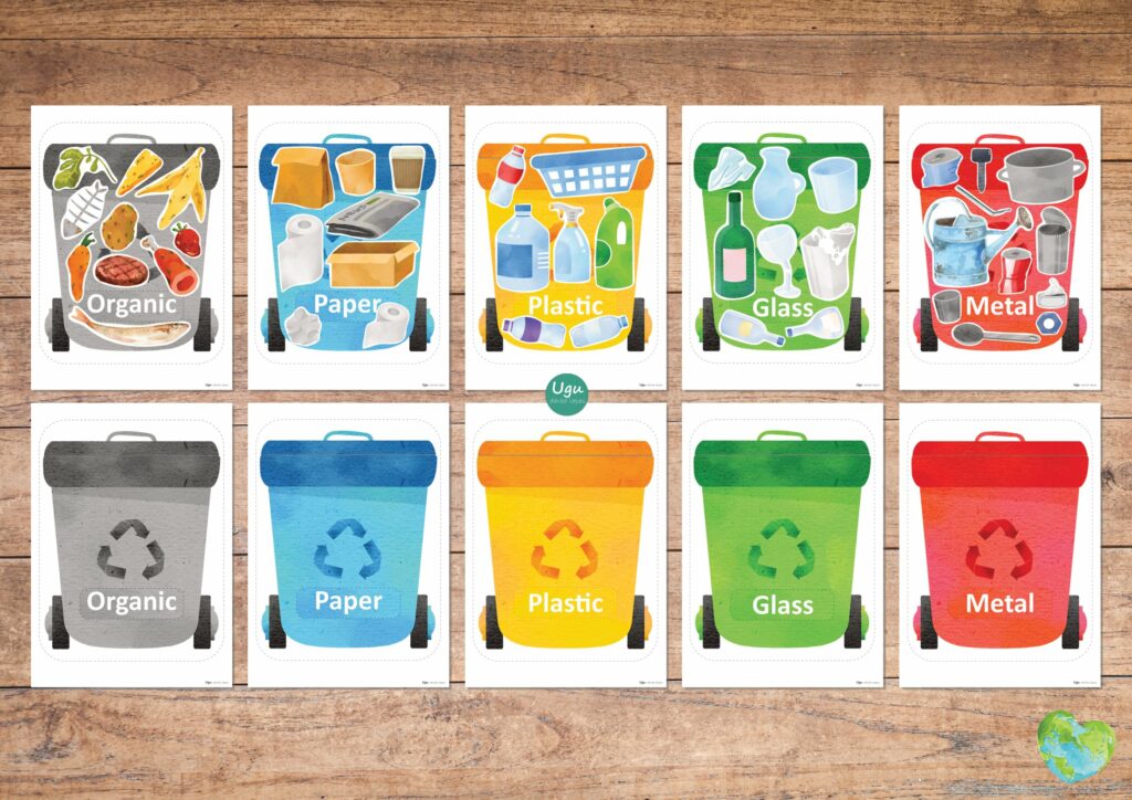 Waste Sorting game+Earth game. Materiāls angļu valodā. - Mācību materiāli