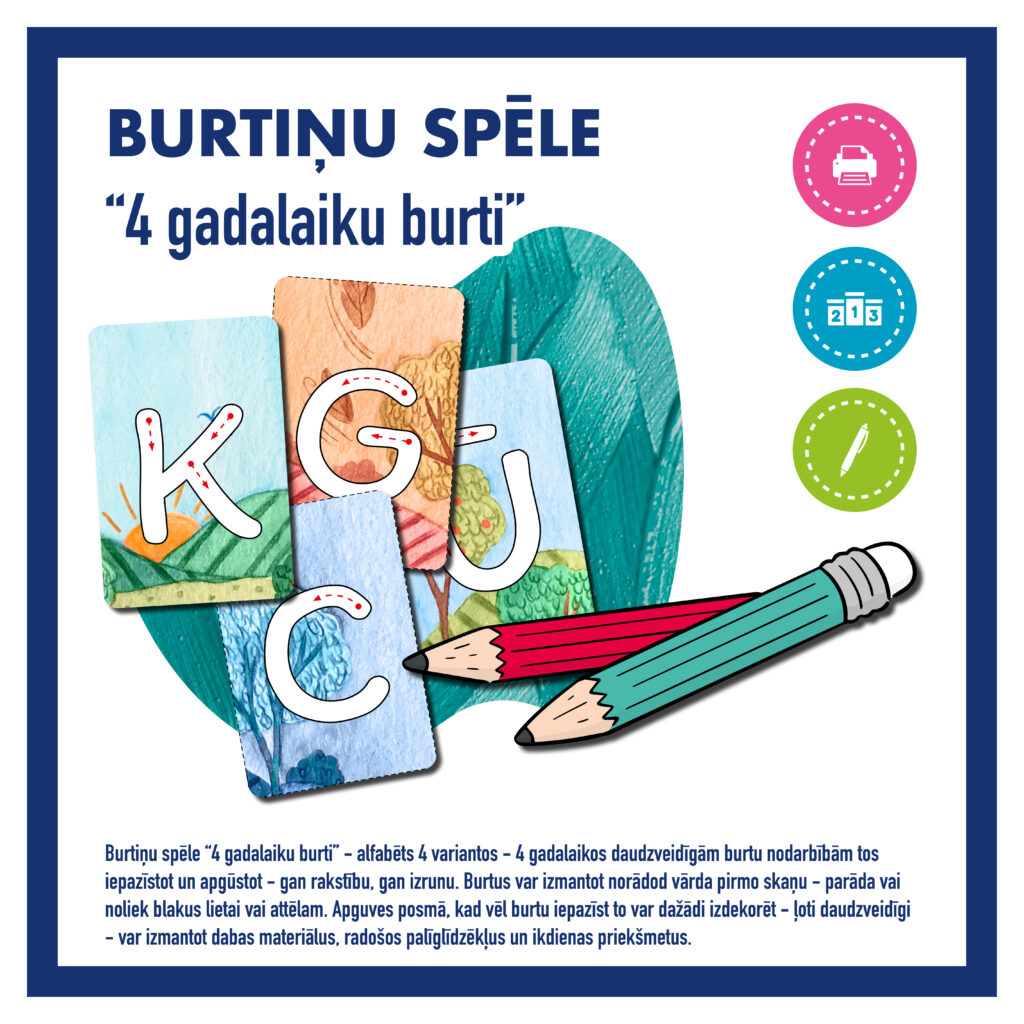 Burta atpazīšana, rakstītprasme “4 GADALAIKU BURTI” - Mācību materiāli