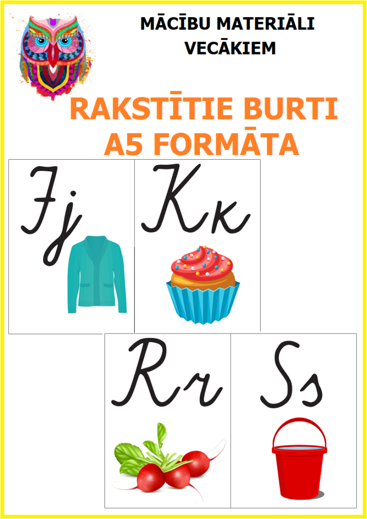Mācāmies rakstīt burtus - Mācību materiāli