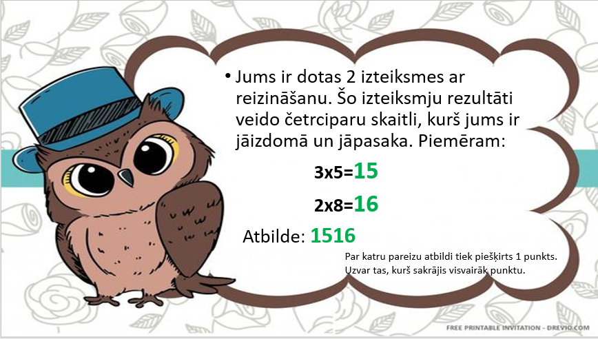 Reizrēķina spēle - Mācību materiāli