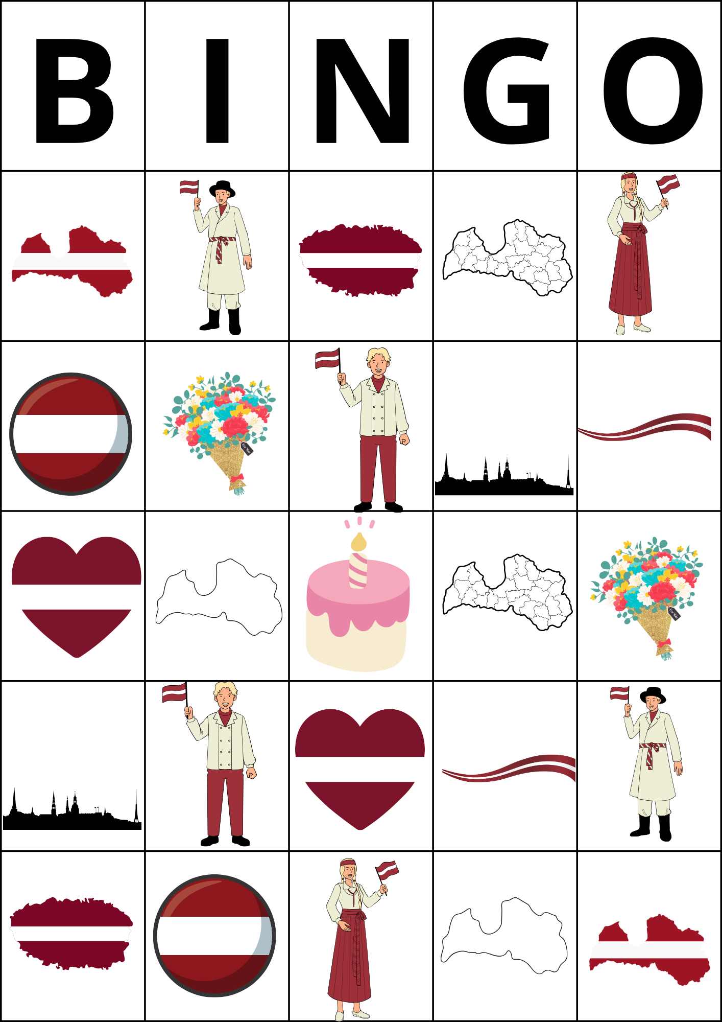 SPĒLE "BINGO- LATVIJA". - Mācību materiāli