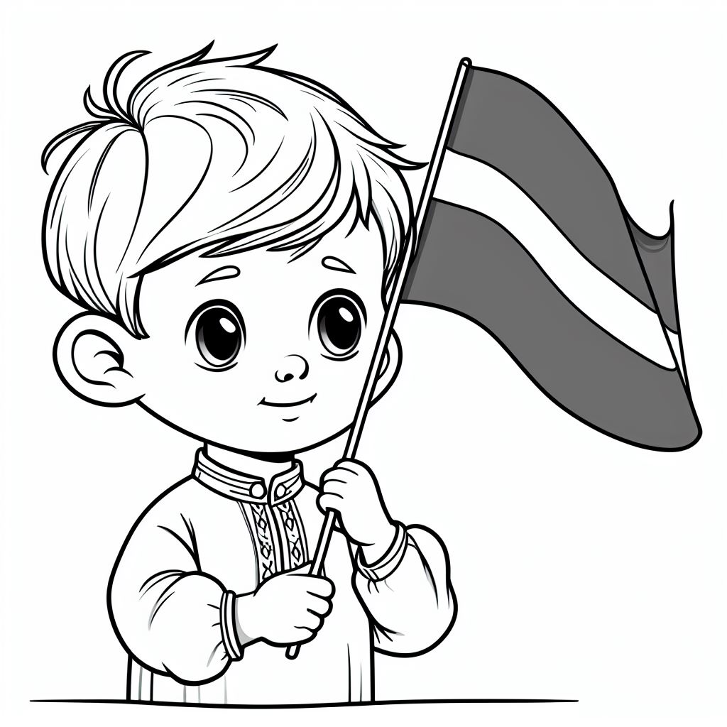 Krāsojamās lapas bērniem - Latvijas karogs un citi elementi - Mācību ...