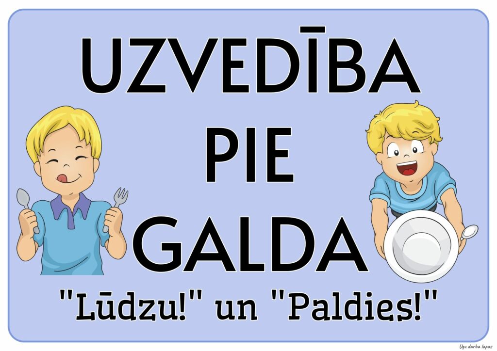 GALDA MANIERES - UZVEDĪBA PIE GALDA - Mācību materiāli