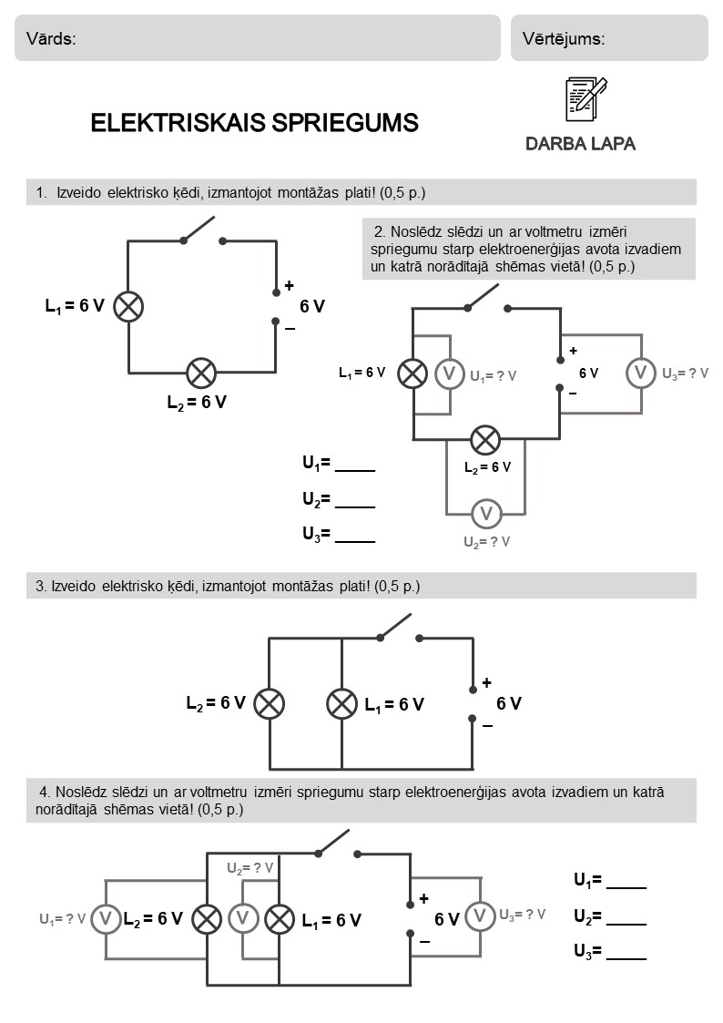 Elektriskais spriegums (9. kl.) - Mācību materiāli