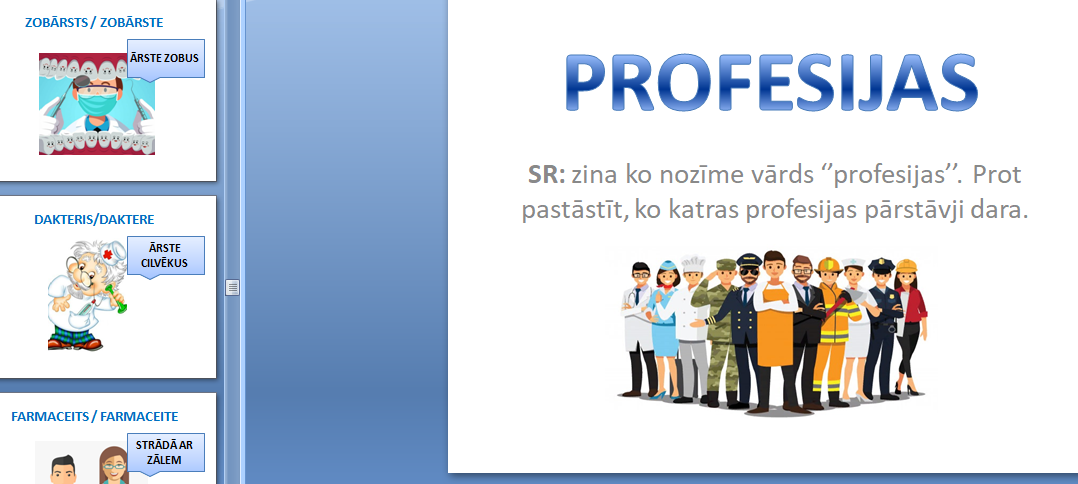 PAR PROFESIJĀM - Mācību materiāli