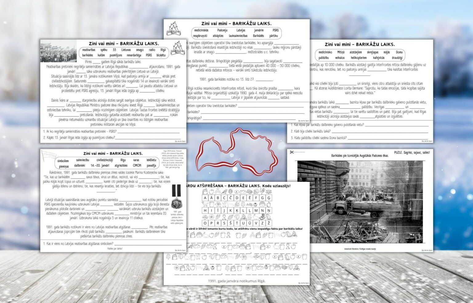 Darba lapas. Zini vai mini! BARIKĀŽU LAIKS. Barikādes. - Mācību materiāli