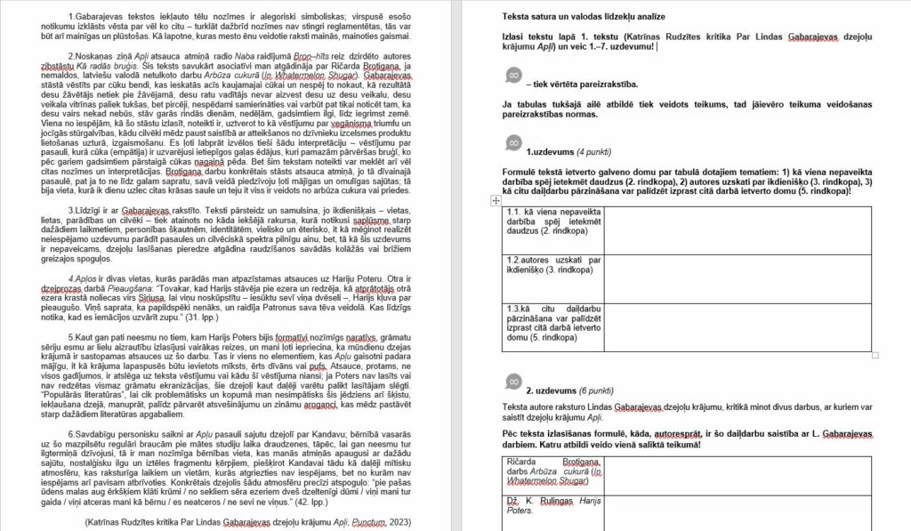 Optimālā līmeņa latviešu valodas diagn. darbs - Mācību materiāli
