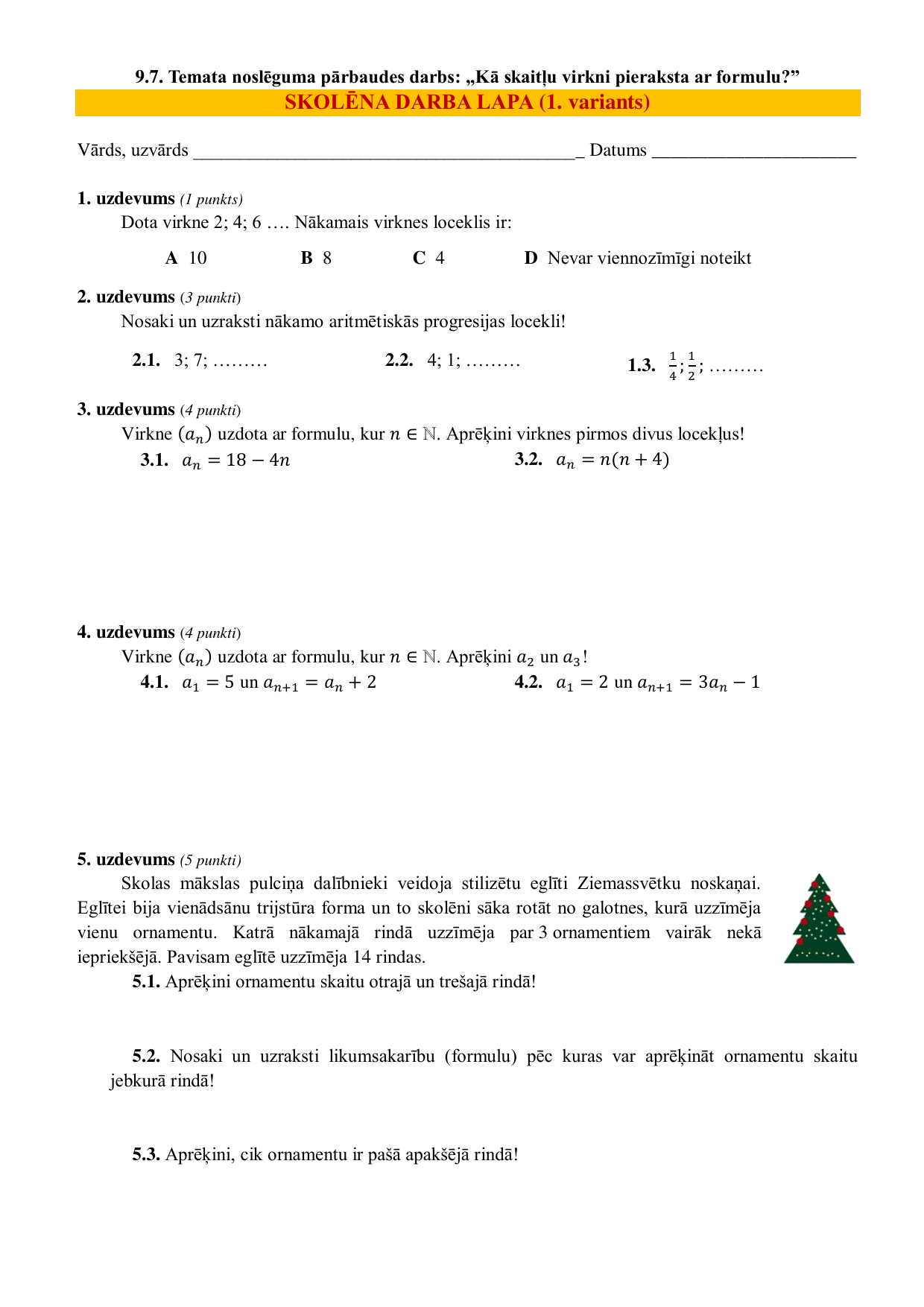 9.7. TND: Kā skaitļu virkni pieraksta ar formulu? - Mācību materiāli