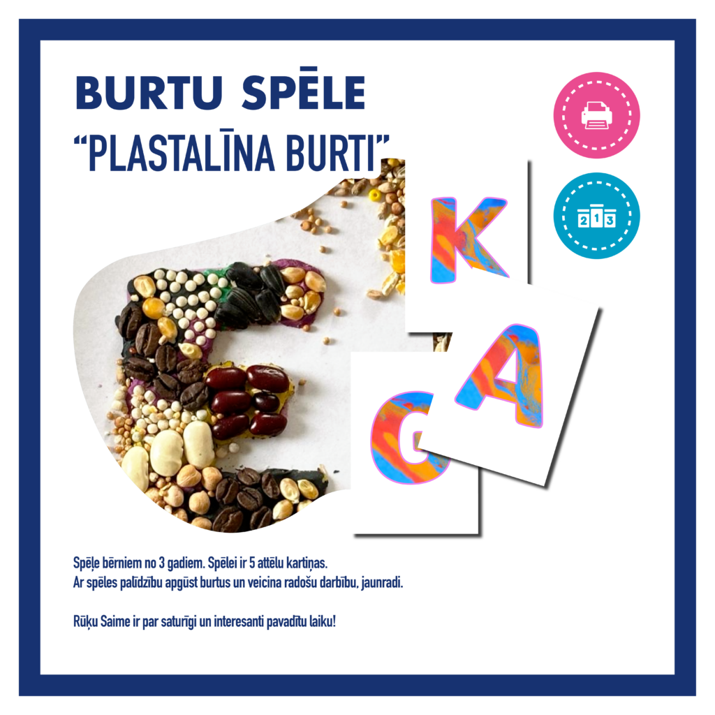 Burtu spēle "PLASTILĪNA BURTI" no 2 gadiem, rokdarbi - Mācību materiāli
