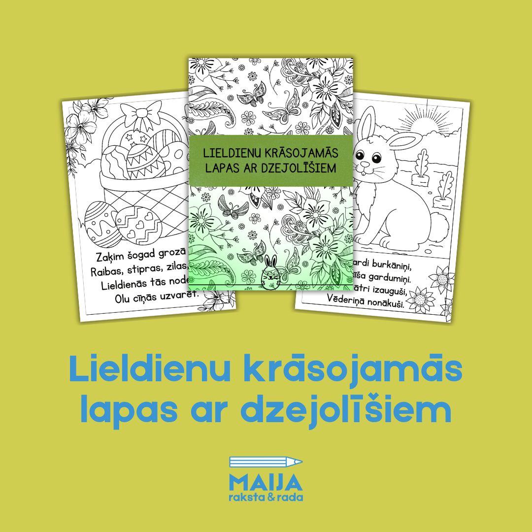 Lieldienu krāsojamās lapas ar dzejolīšiem - Mācību materiāli