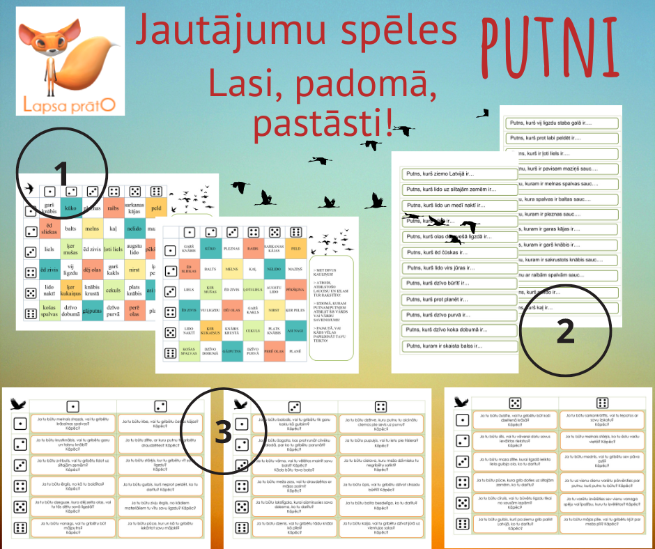 Putni - jautājumu spēles. - Mācību materiāli