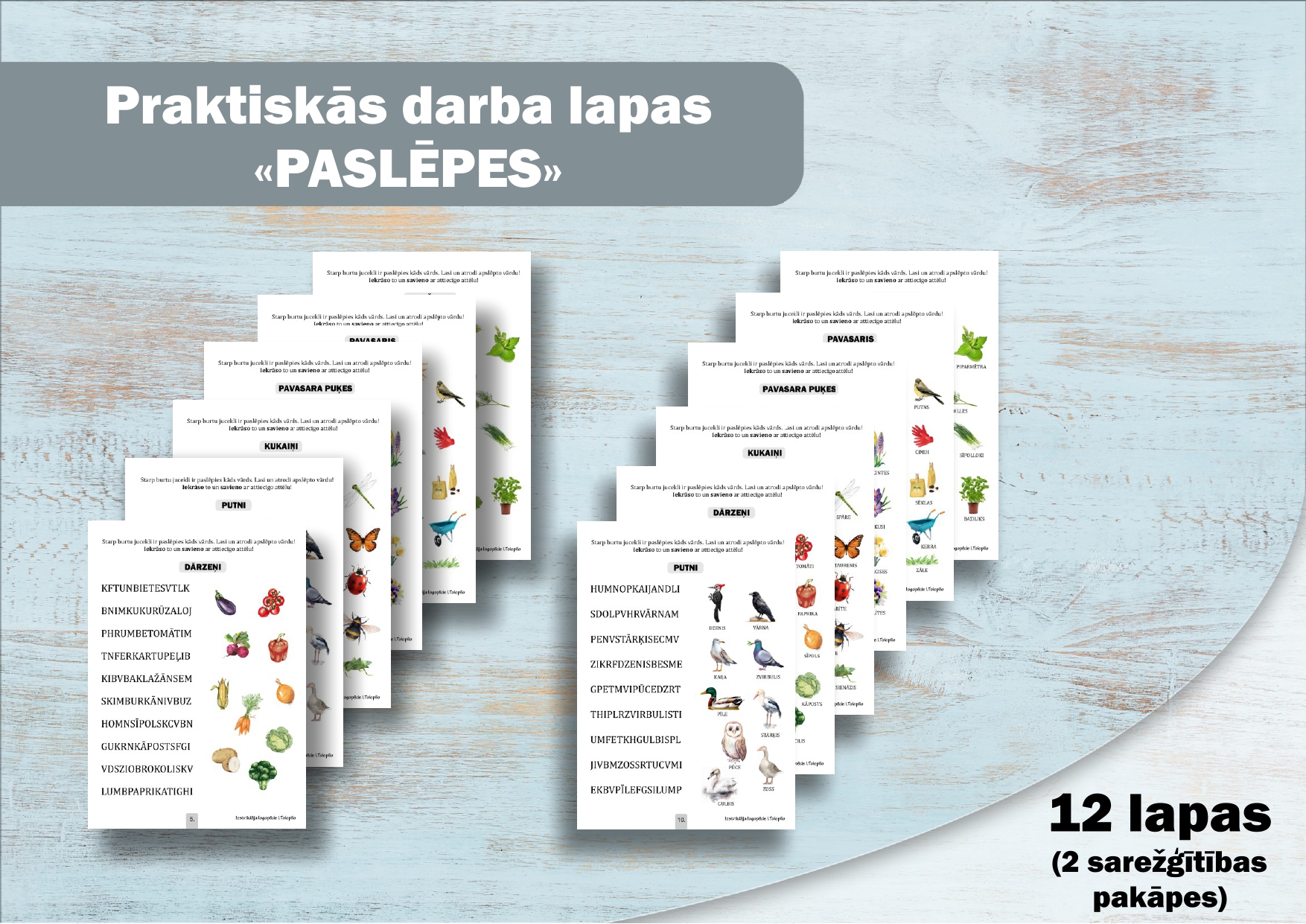 Praktiskās darba lapas “PASLĒPES” - Mācību materiāli