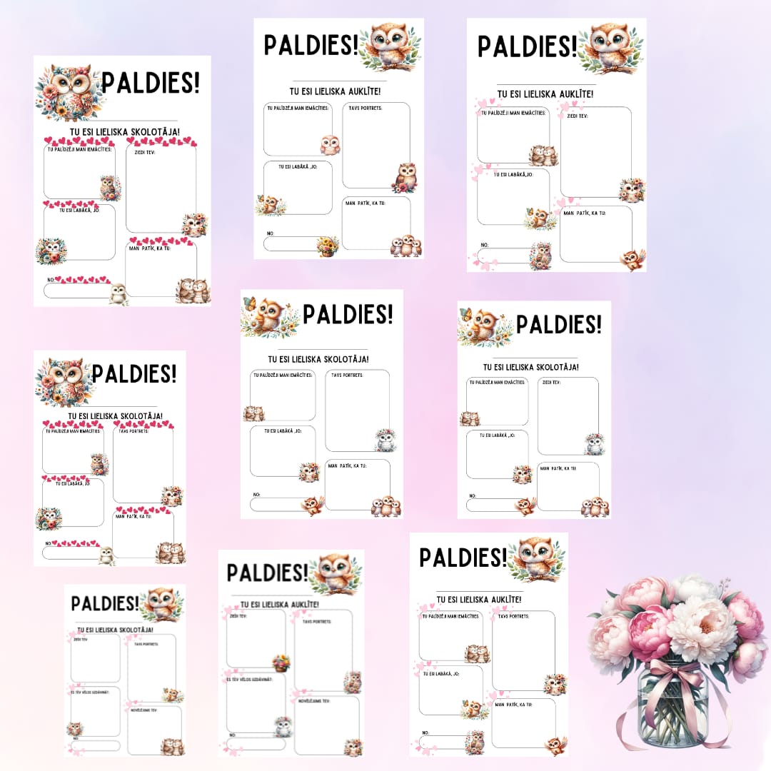 Paldies skolotājai/auklītei no bērniem. - Mācību materiāli