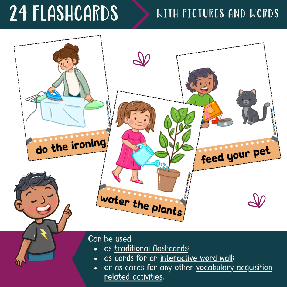Household Chores Games SET: Flashcards, Dominoes, Matching – Mācību ...