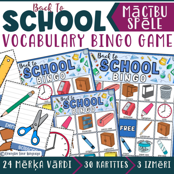 Back To School Vocabulary BINGO / Mācību spēle - Mācību materiāli