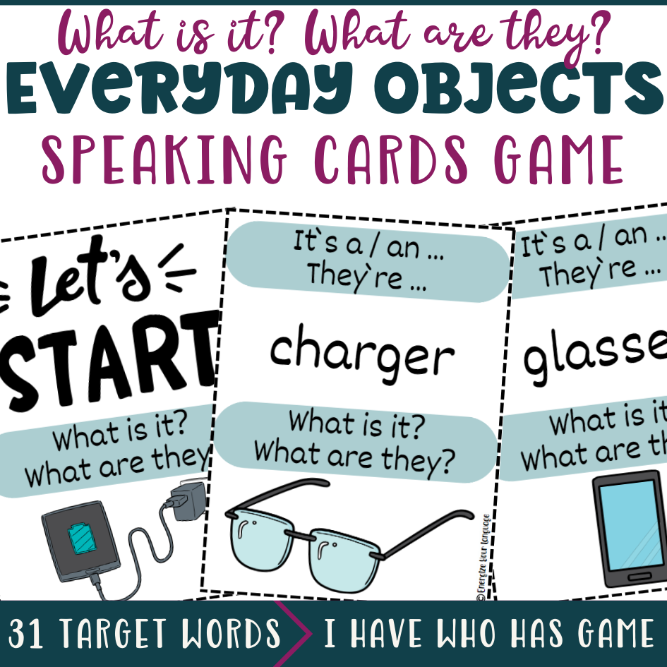 Everyday Objects Singular Plural Vocabulary Grammar Speaking - Mācību ...