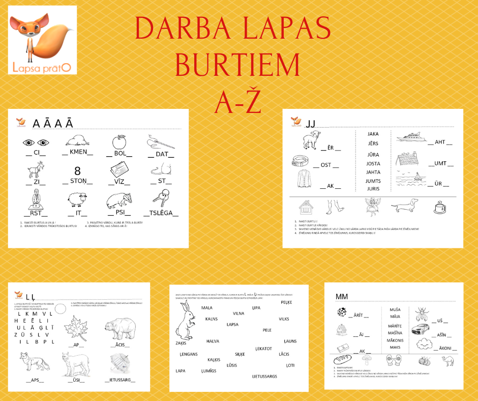 BURTU DARBA LAPAS. - Mācību materiāli