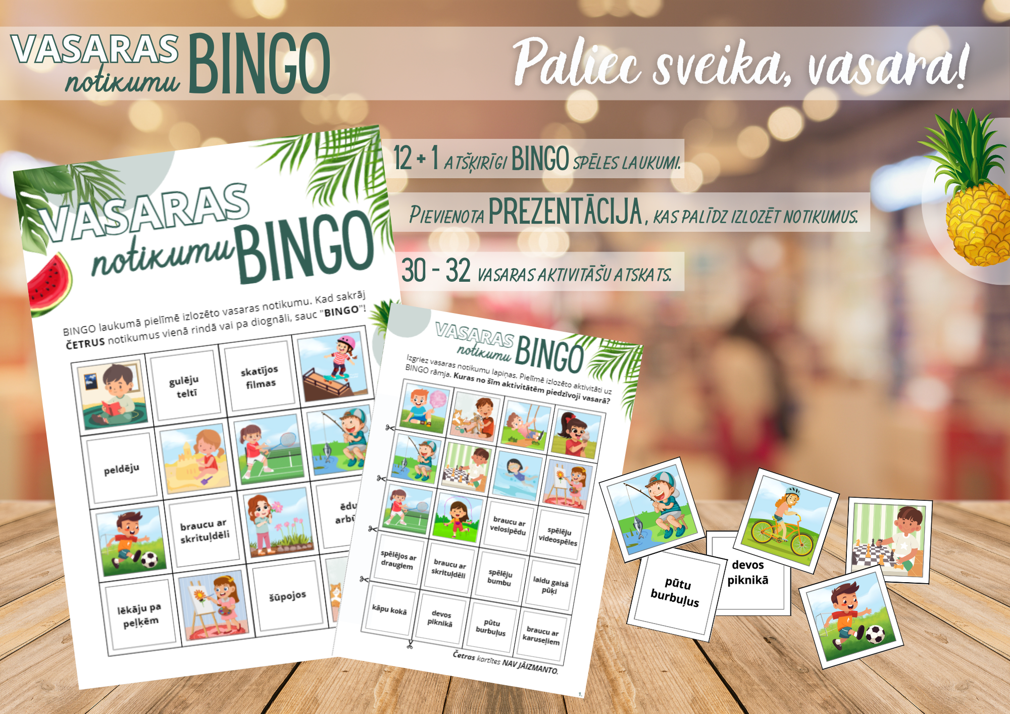 BINGO SPĒLE "VASARAS NOTIKUMU BINGO" - Mācību materiāli