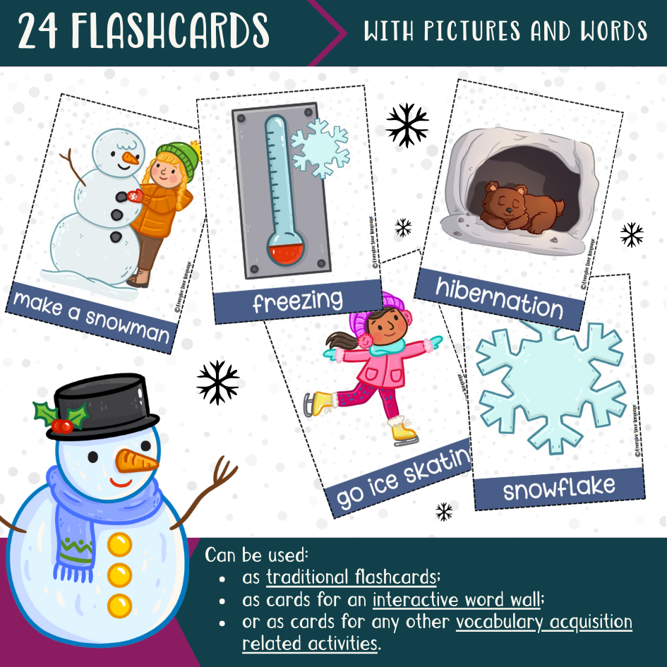 Winter Season Games SET: Flashcards, Dominoes, MatchingCards - Mācību ...