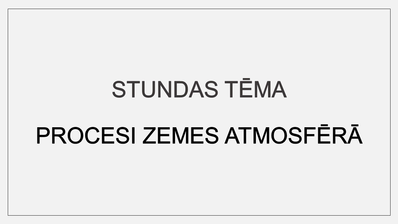 Procesi Zemes atmosfērā (6. kl.) - Mācību materiāli
