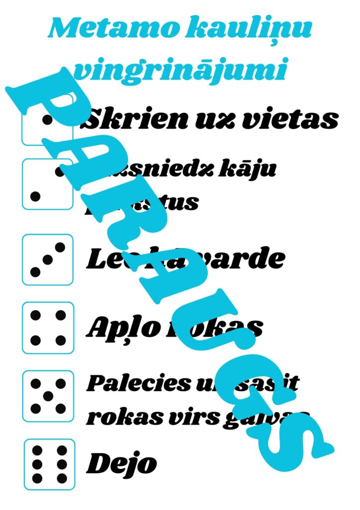 Metamo kauliņu spēles - Mācību materiāli