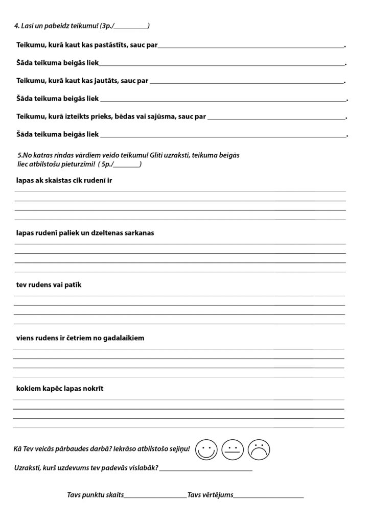 Teikums. Teikuma veidošana. Pieturzīmes. - Mācību materiāli