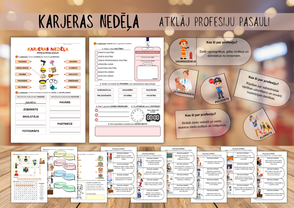 KARJERAS NEDĒĻA - atklāj profesiju pasauli - Mācību materiāli