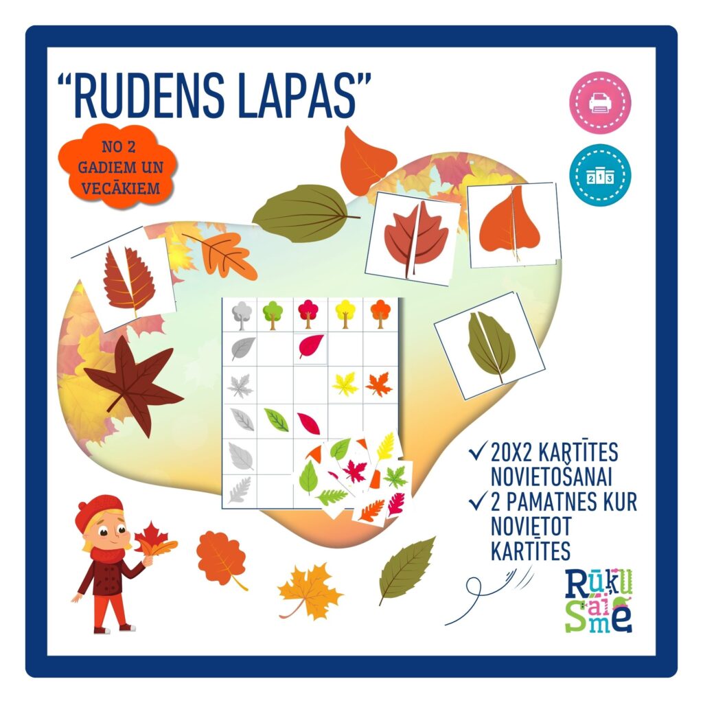 Zinību spēle "RUDENS LAPAS"- koki, simetrija - Mācību materiāli