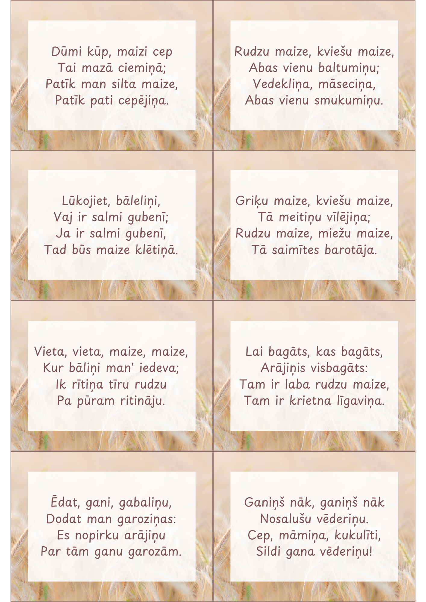 MAIZE - RUDZU KUKULĪTIS. Maizes ceļš. Latvija. - Mācību materiāli
