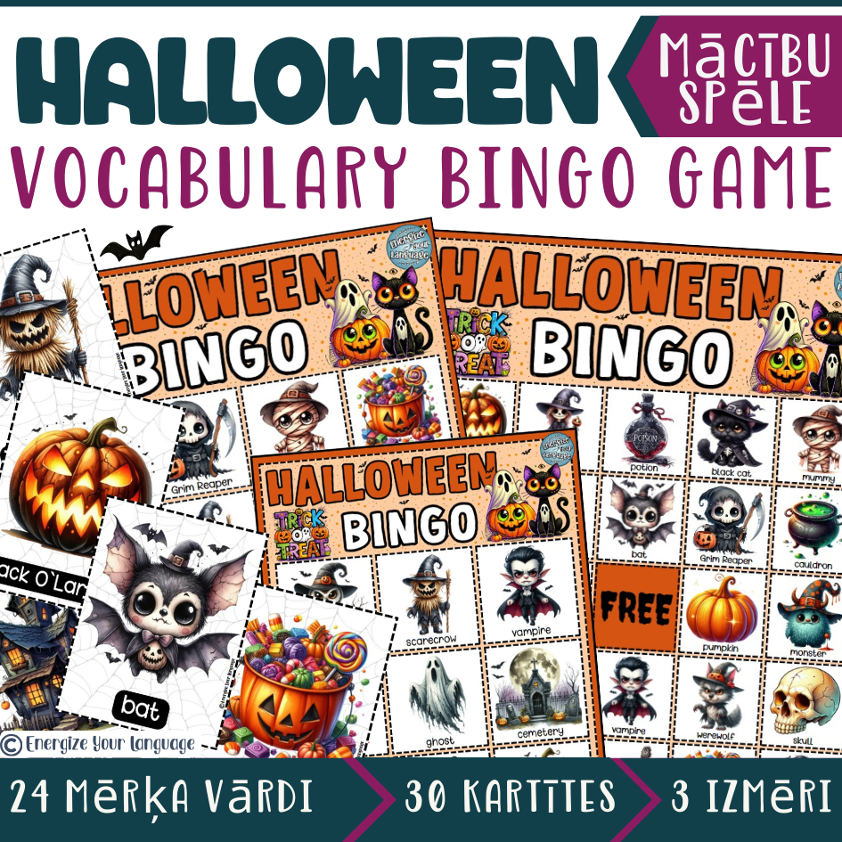 Halloween Vocabulary BINGO / Mācību spēle - Mācību materiāli