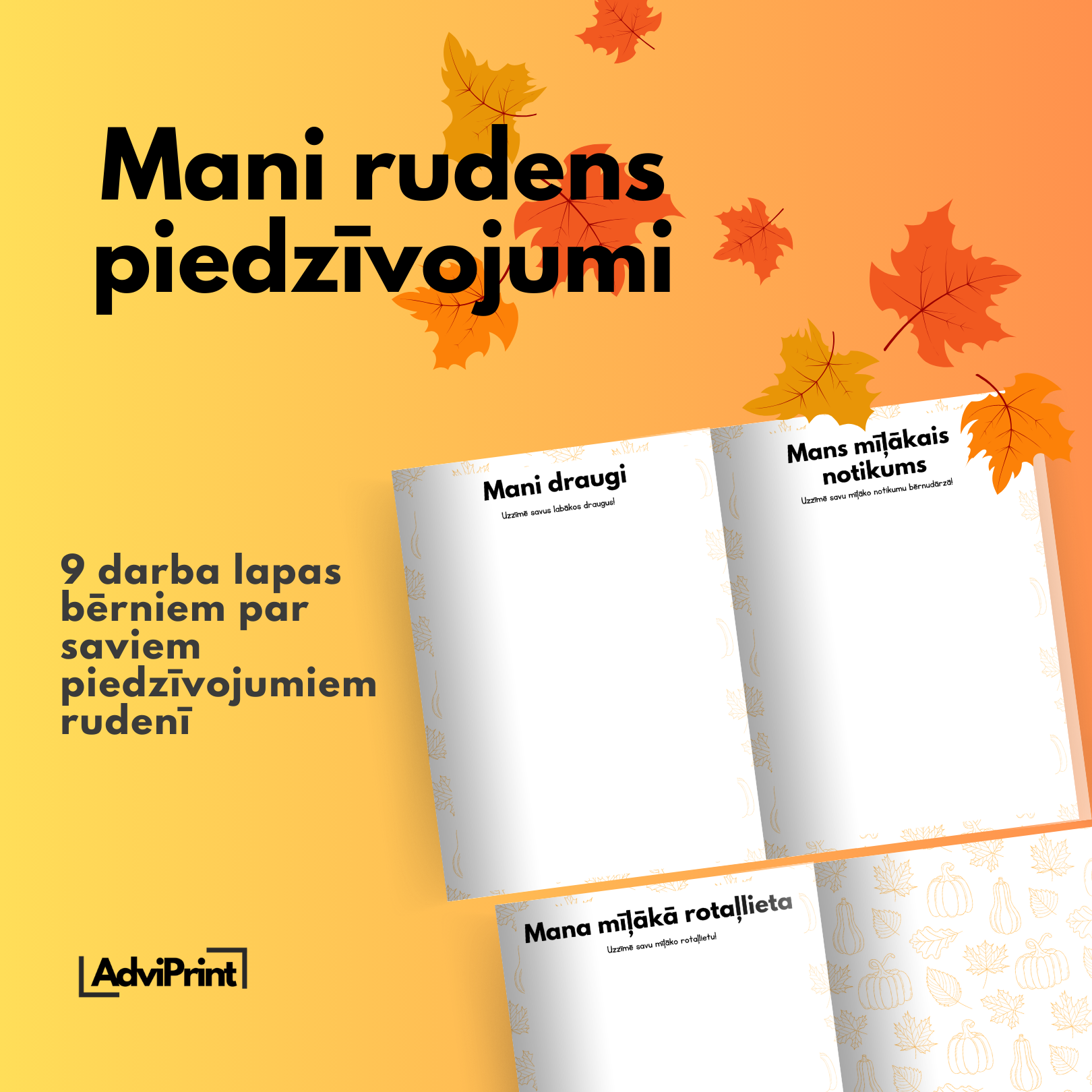 Darba lapas: Mani rudens piedzīvojumi - Mācību materiāli