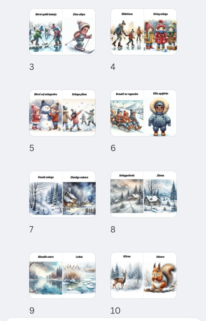 Ziemas attēli - Mācību materiāli
