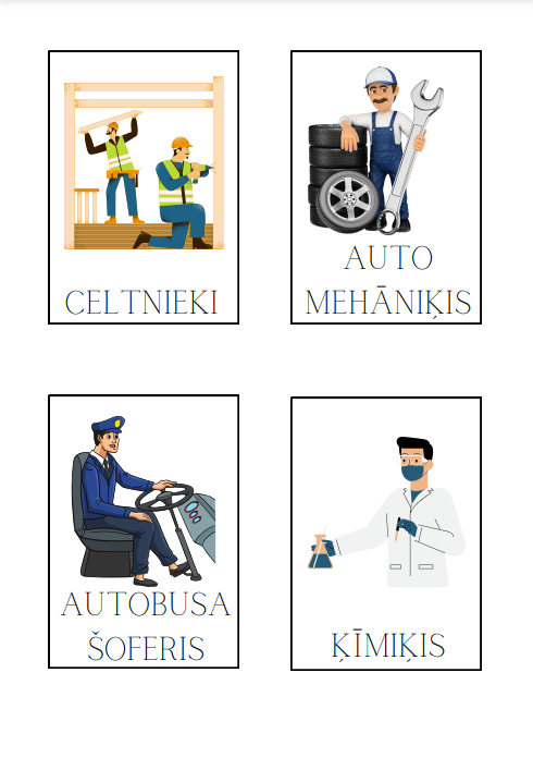 Profesijas- 52 kartītes - Mācību materiāli