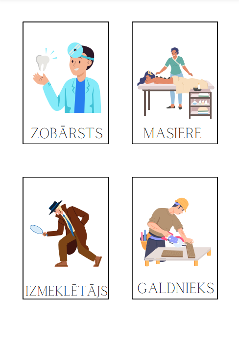 Profesijas- 52 kartītes - Mācību materiāli