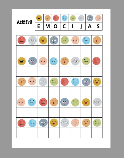 Emocijas: atšifrē! (3 darba lapas) - Mācību materiāli