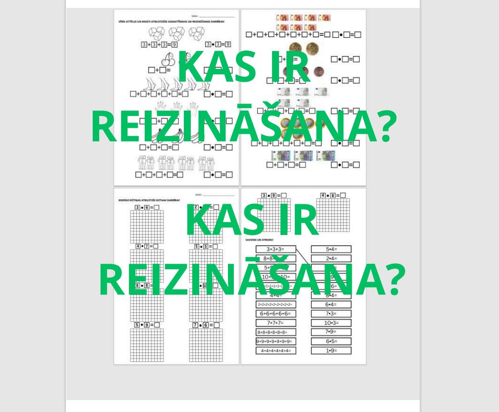 Kas ir reizināšana? Ko nozīmē reizināt? - Mācību materiāli