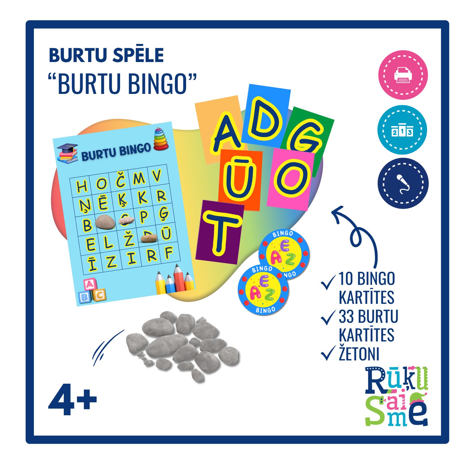 Burtu spēle "BURTU BINGO" - alfabēts - Mācību materiāli