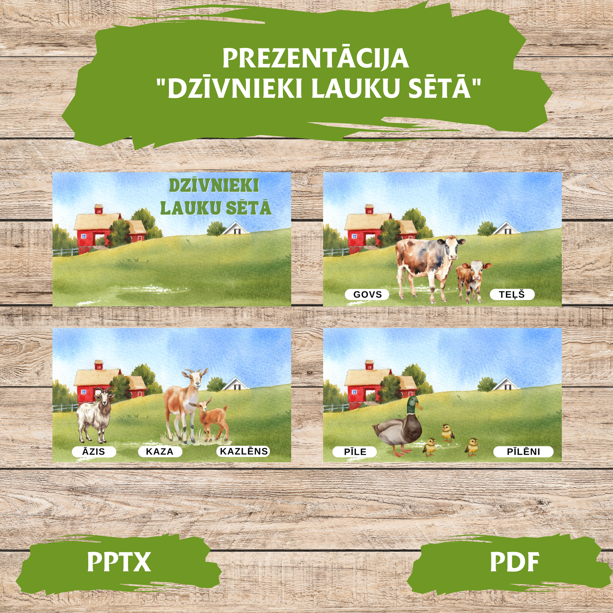 Prezentācija "Dzīvnieki lauku sētā". - Mācību materiāli