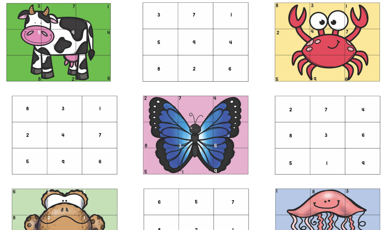 Attēlu puzzles pirmsskola - attēls un ciparu kombinācijas - Mācību ...